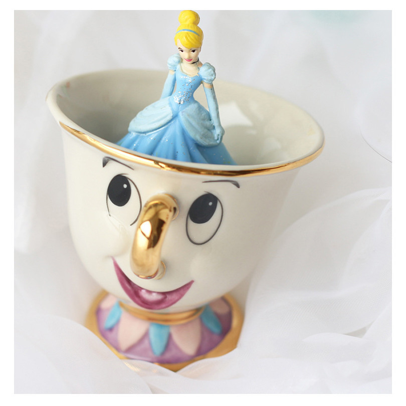 Beauty and the Beast Teapot Archie Cup and Sauce Pot Set Gold Plated ...