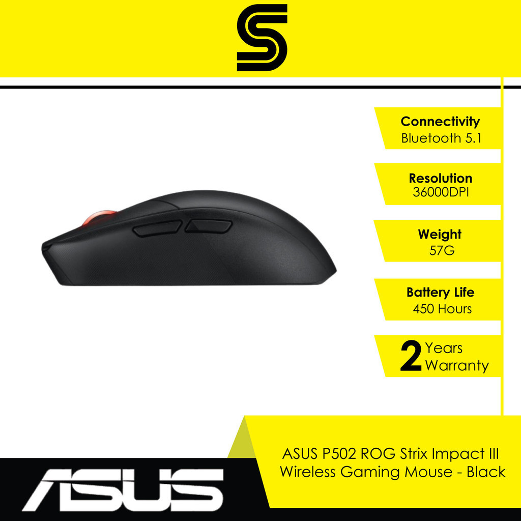 ASUS P502 ROG Strix Impact III Wireless Gaming Mouse - Black | Shopee ...