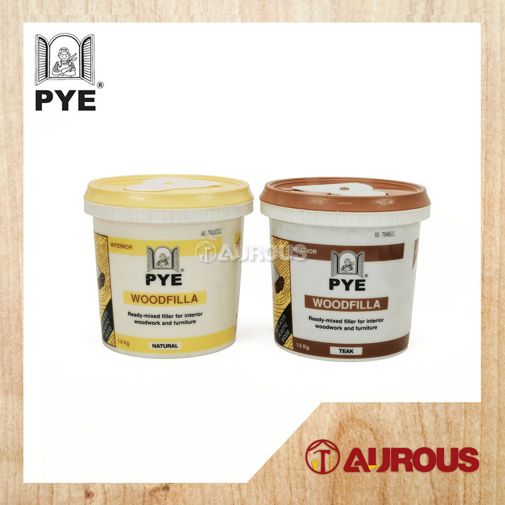 PYE WOOD FILLA INTERIOR FAST DRYING FILLER READY TO USE 1.5KG (NATURAL ...