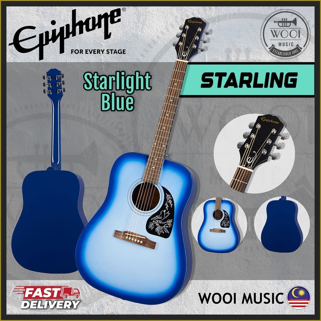 Epiphone Starling Acoustic Guitar 41" - Starlight Blue | Shopee Malaysia