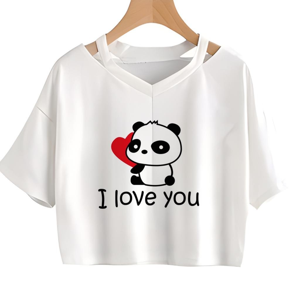 I Love Panda cyber y2k yk2 crop top Woman fairy grunge aesthetic ...