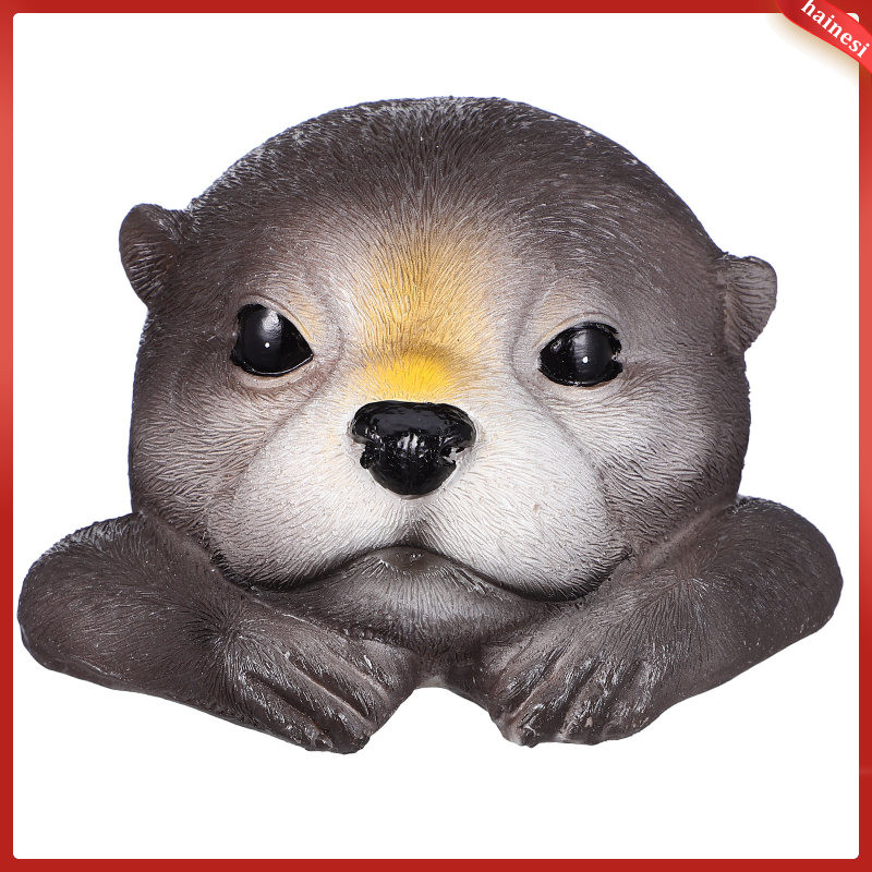 Floating Animal Otters Statue Realistic Resin Mini Figures for Pond ...