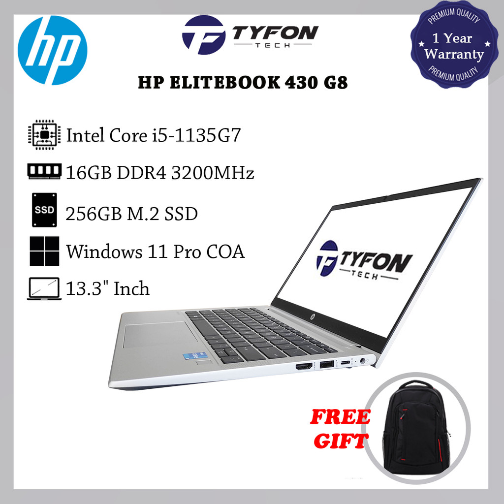 HP Elitebook 430 G8 i5-1135G7 16GB DDR4 RAM 256GB M.2 SSD Win 11 Pro ...