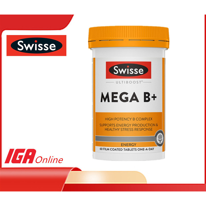 [EXP 06/2026] Swisse Ultiboost Mega Vitamin B+ ( 60 Film Coated Tablets ) ( Made in Australia ...