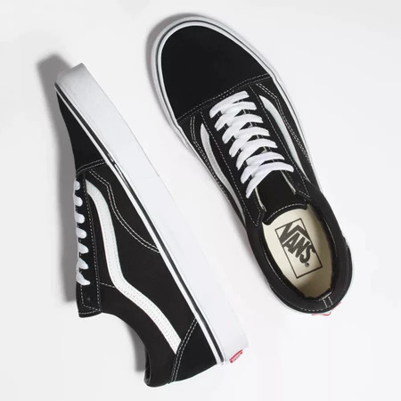 vanz old school classic black white, full white/full black women's low ...