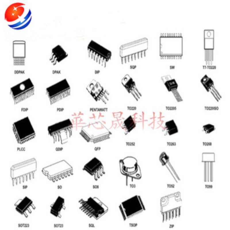 Komponen elektronik dengan cip IC litar bersepadu tunggal yang ...