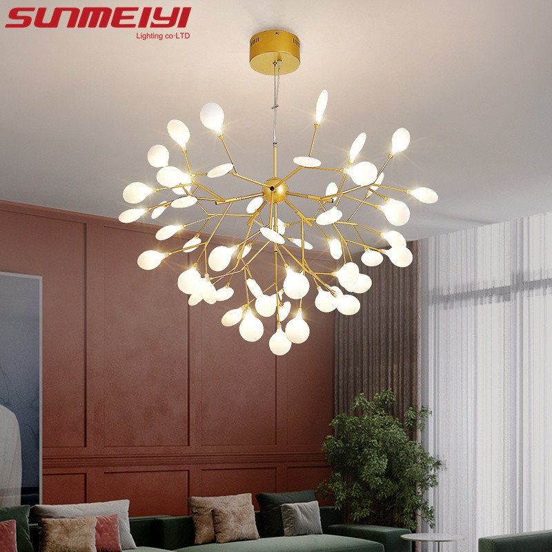 SUNMEIYI Modern firefly LED Chandelier light stylish tree branch ...