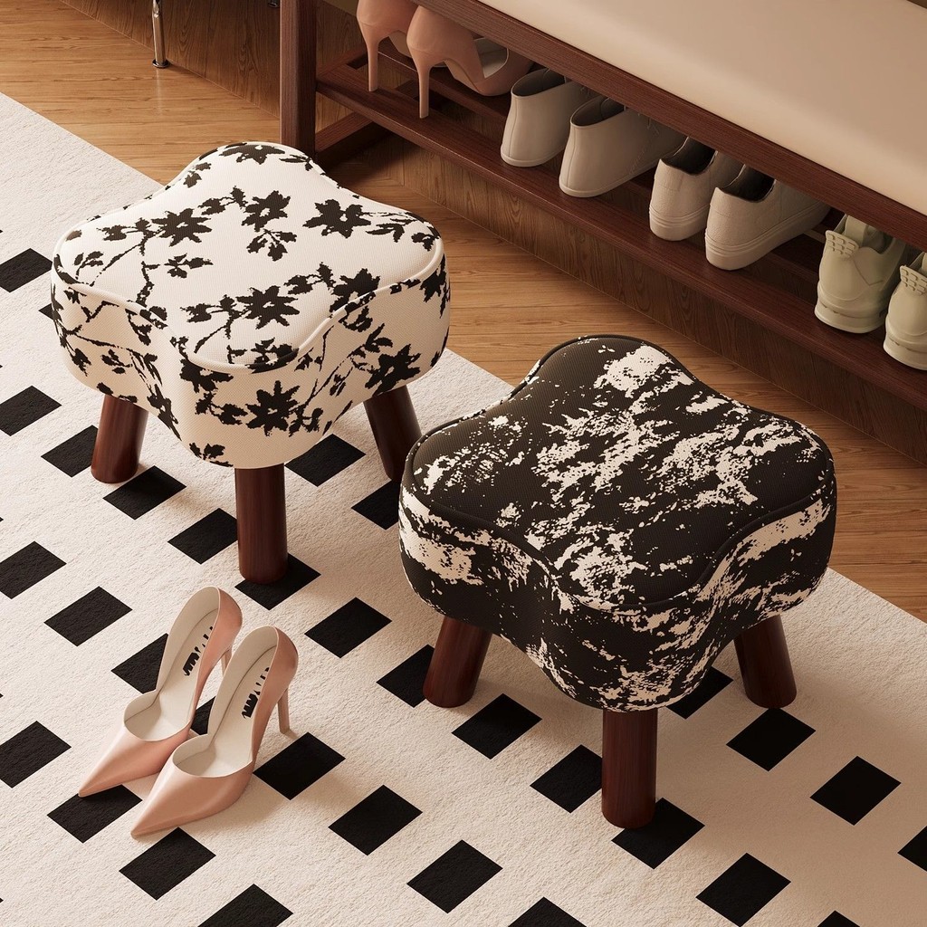 Household Low Stool Living Room Stool Sofa Stool Solid Wooden Bench ...