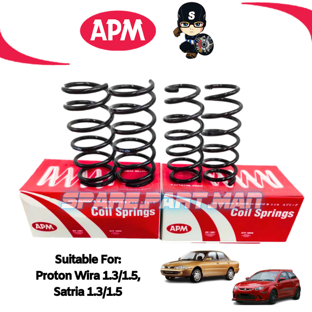 APM Wira, Satria 1.3/1.5 Standard Coil Spring Front & Rear Set W/OEM ...