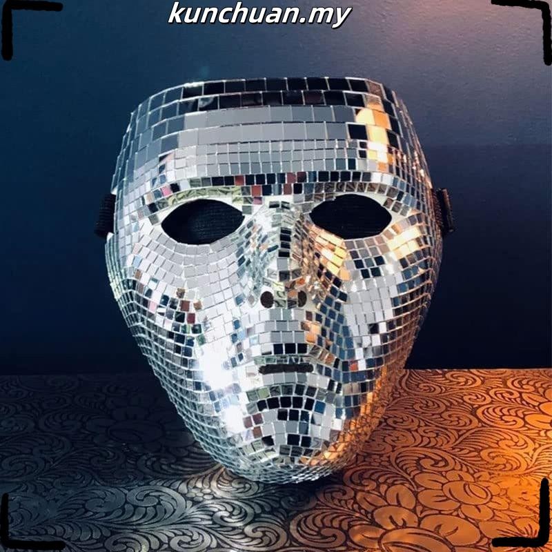 Masquerade Mask Future Flashing Mirror Dance Group Mask Full Face Half ...