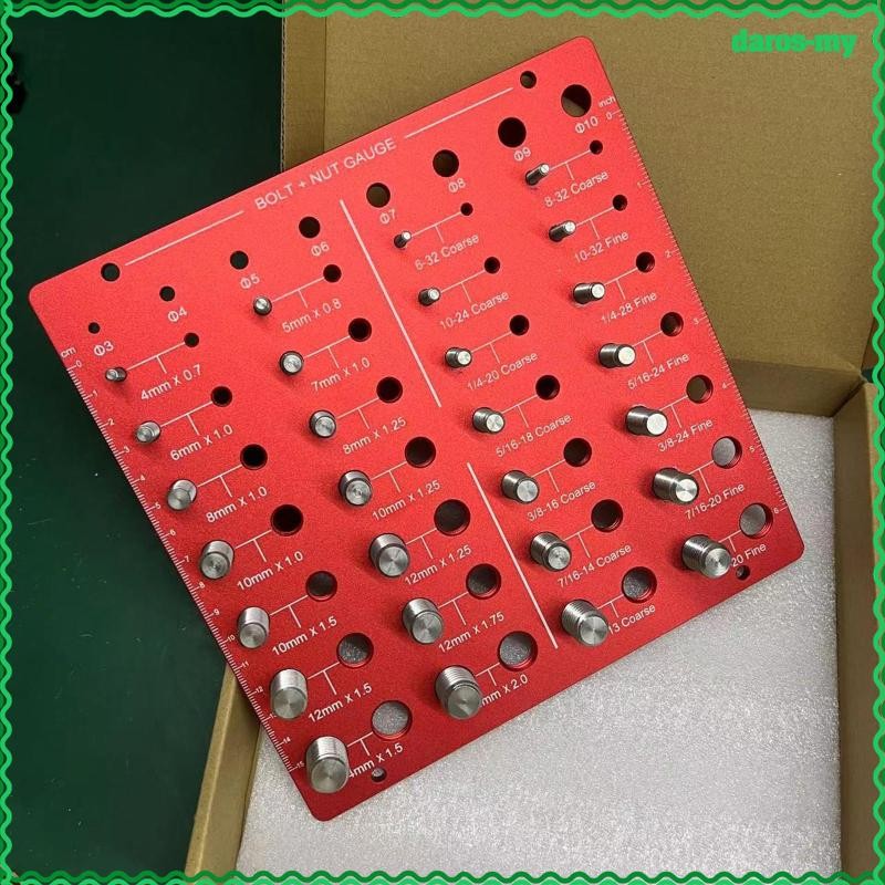[DarosMY] 28 Nut and Bolt Thread Checker Sizing Tool Professional ...