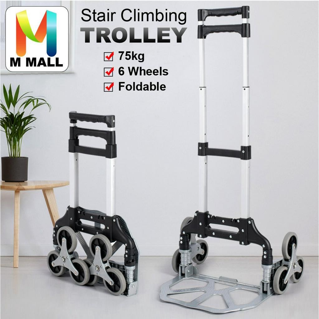 TROLI NAIK TANGGA TROLI FLAT TROLI BARANG 3 RODA EXTENDABLE FOLDABLE ...