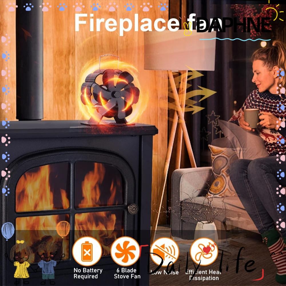 DAPHNE-HOME Stove Top Fan, 6 Blade High-temperature Fireplace Fan ...