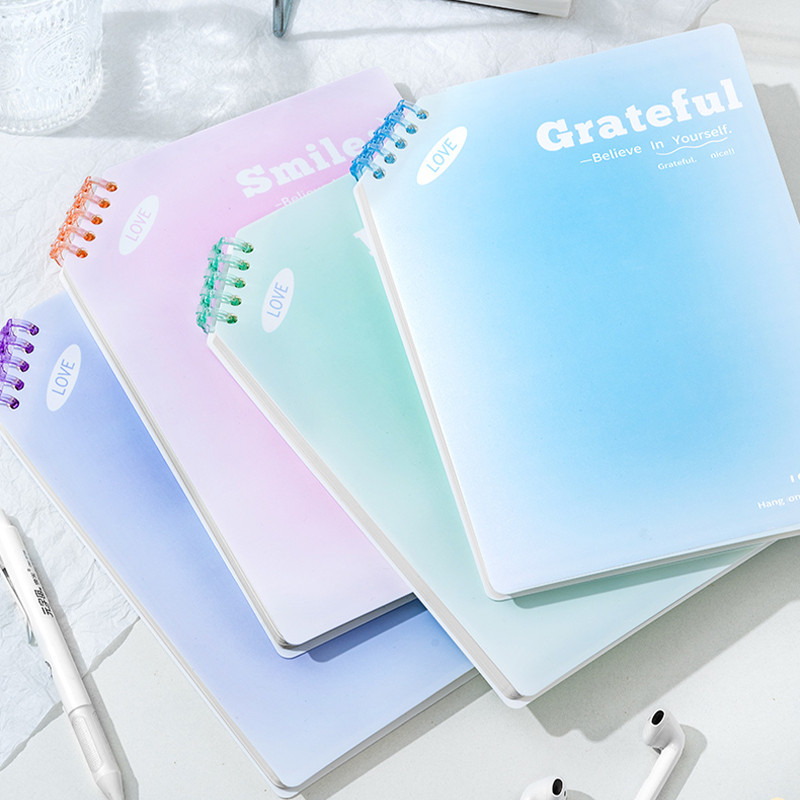 Creative Gradient Color Slant Flip Notebook Multifunctional Thickened ...