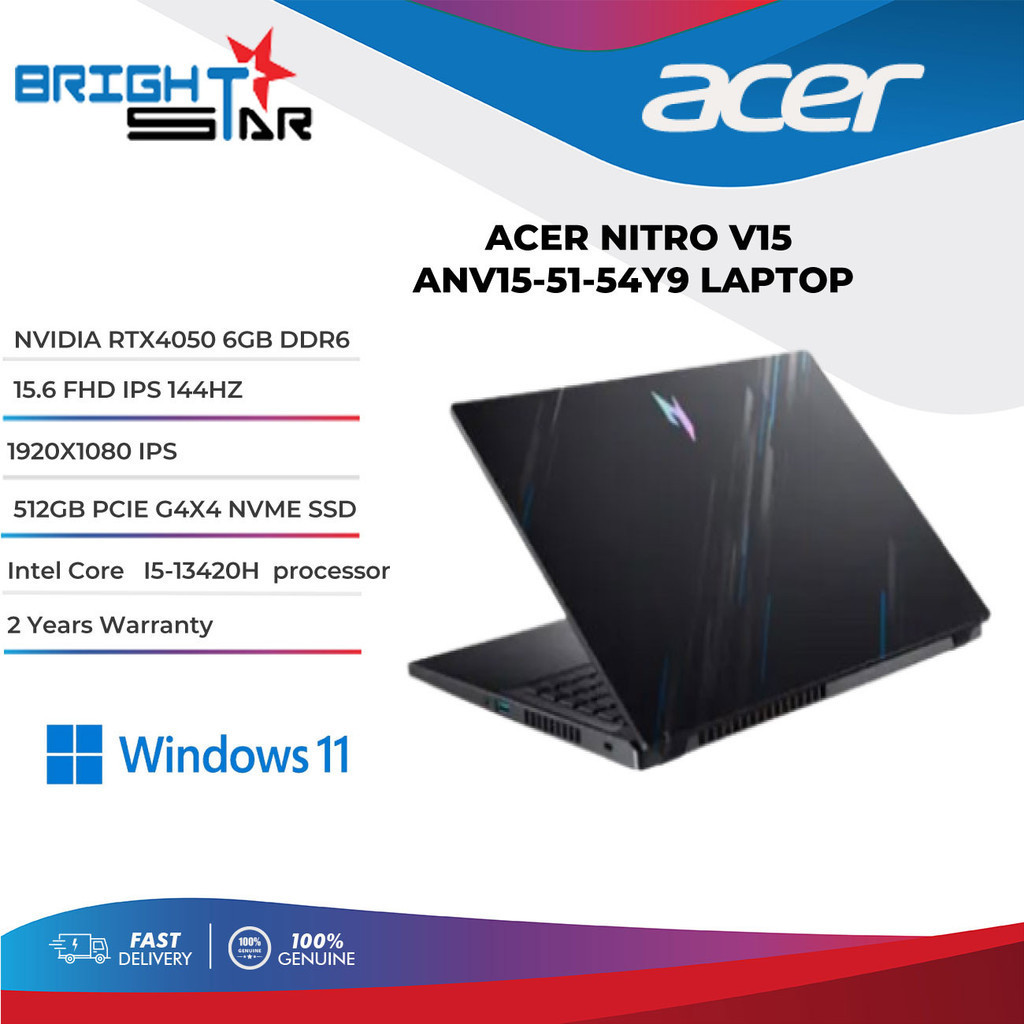 ACER Nitro V15 ANV15-51-54Y9(15.6”|Intel I5-13420H|8GB RAM|512GB SSD ...