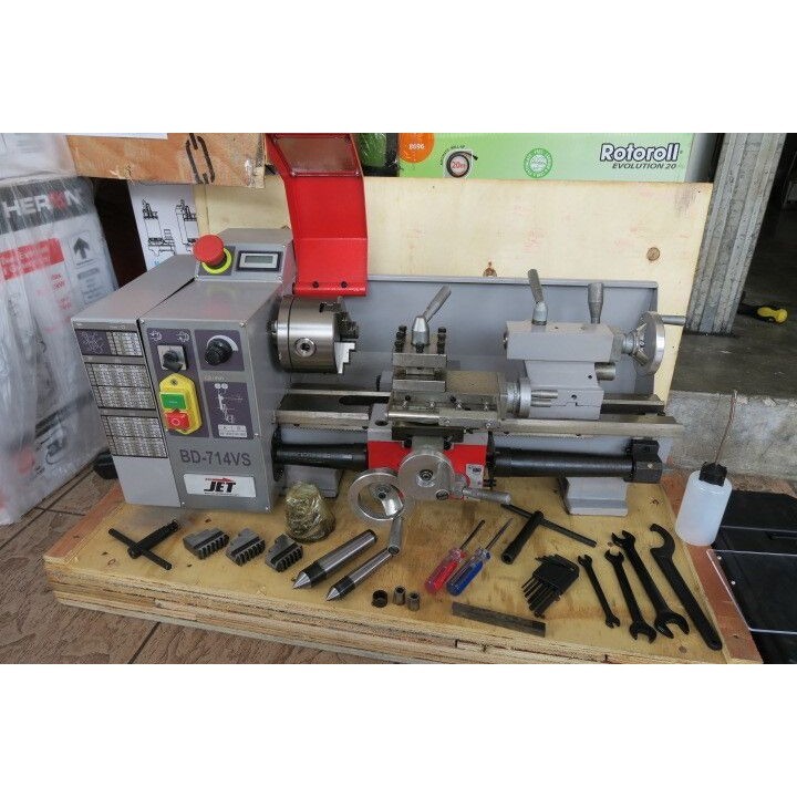 Jet Professional 600W 7x12-inch Step-Speed Precision Mini Metal Lathe ...