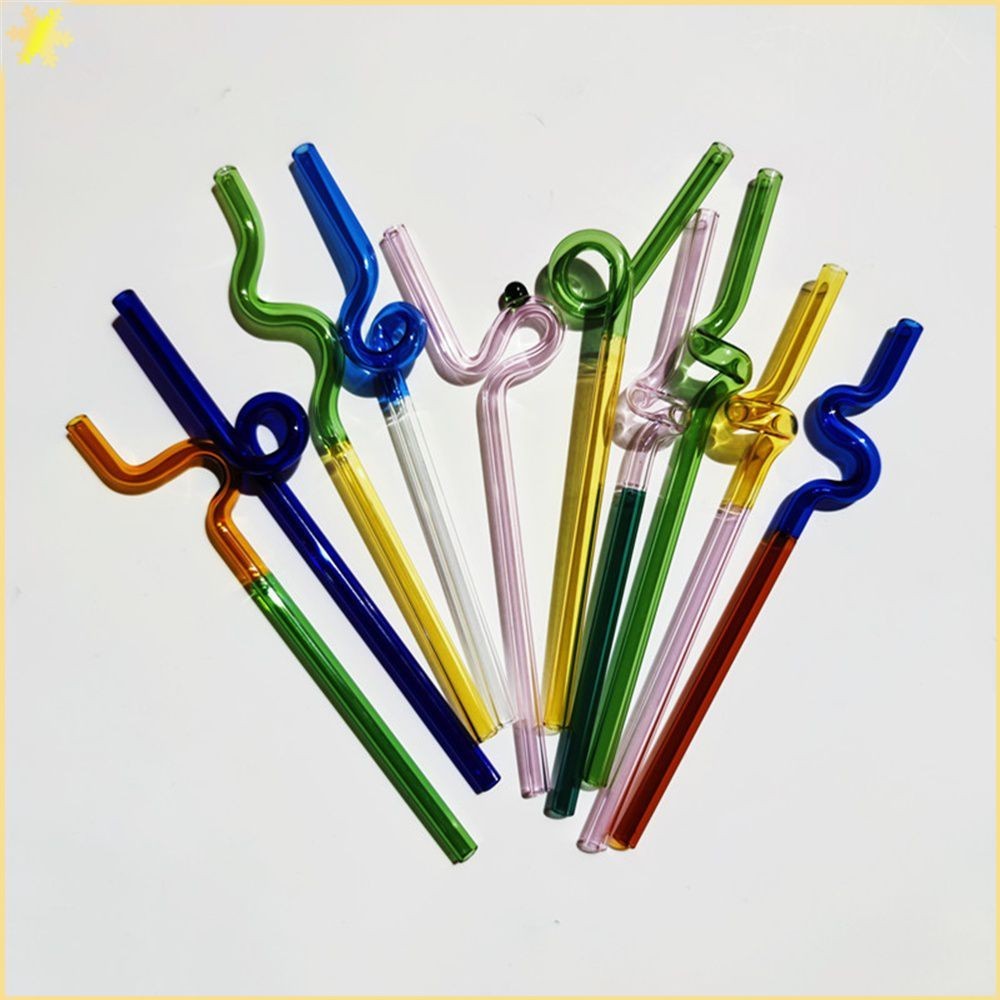 High Borosilicate Glass Straw Holiday Party Straw Personality Straw ...
