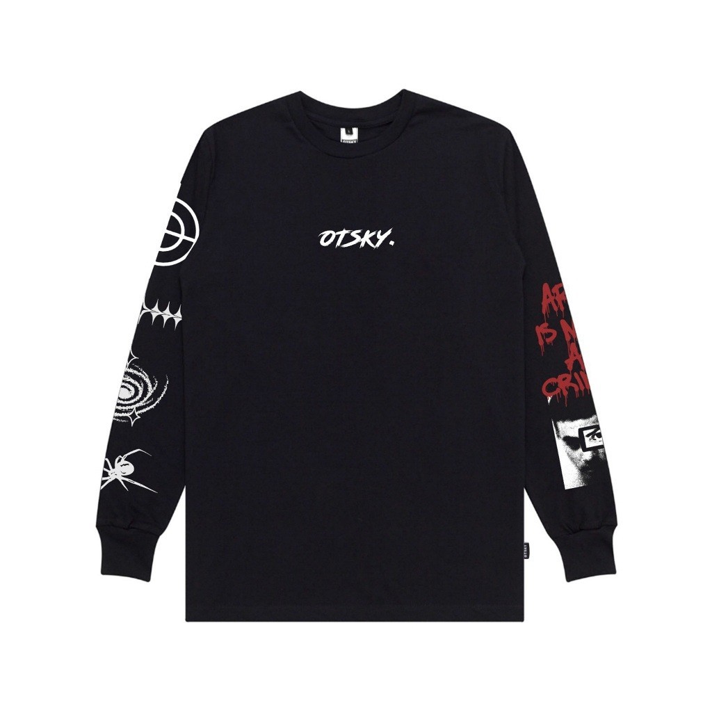 Otsky Men's T-Shirt Long Sleeve Black Hole X YB582 Cotton 24s 2(O4 ...