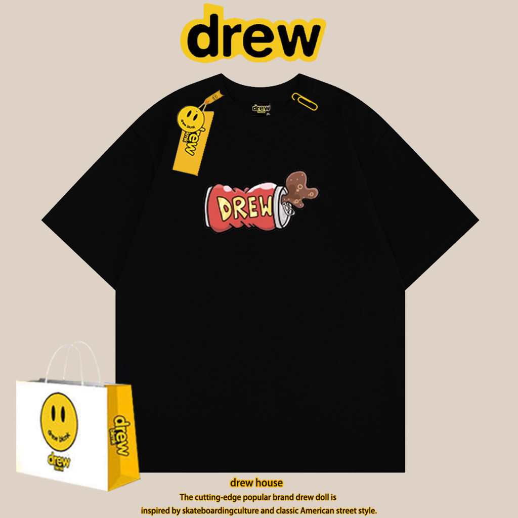 Drew Smiley T-shirt Short Sleeve Men's and Women's Trendy Brand English ...