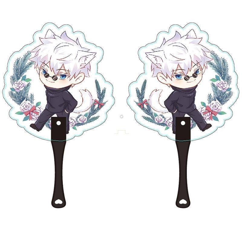 1Pcs Anime Jujutsu Kaisen Cute Hand Fans Cartoon Summer PVC Mini Fan ...