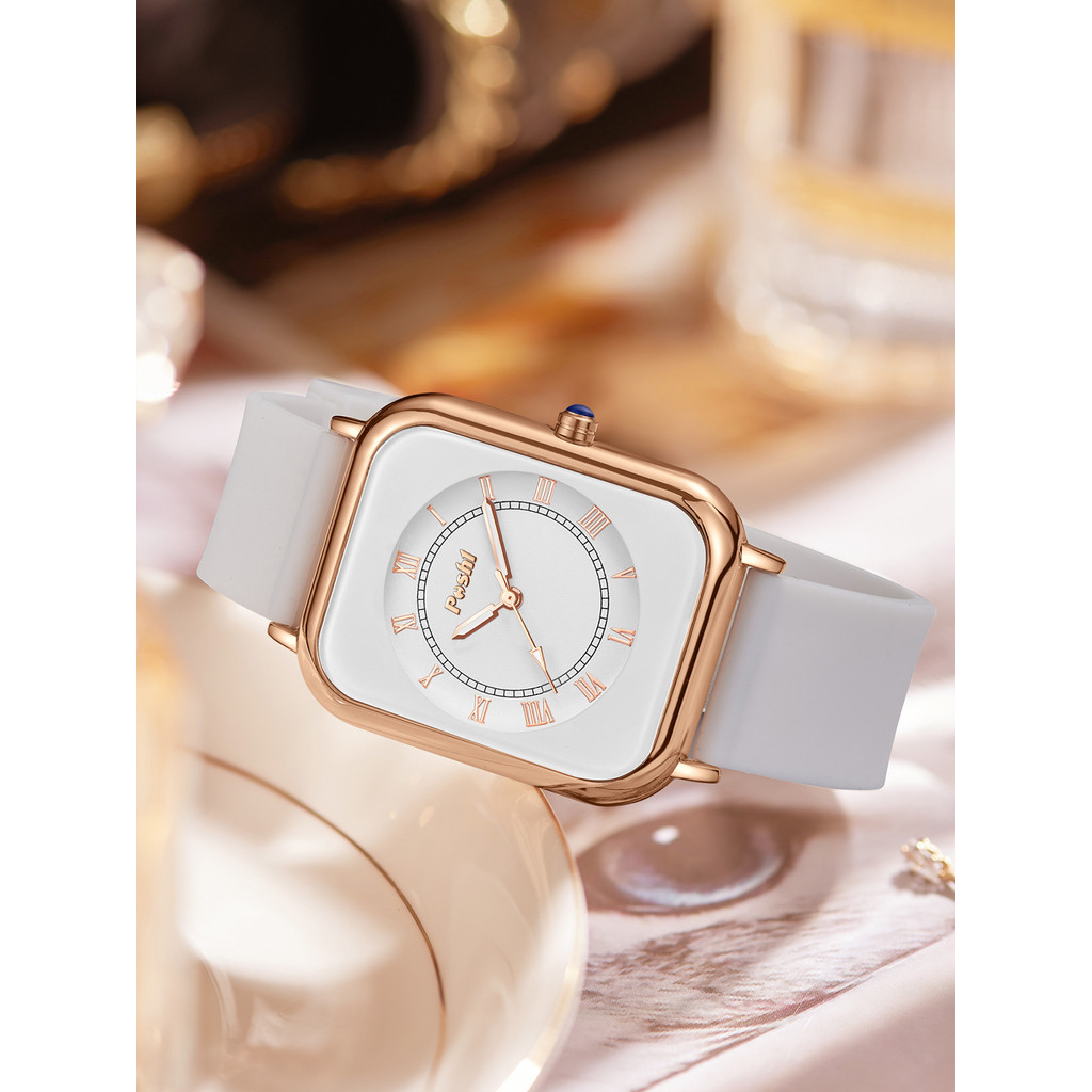 Original POSHI Womens Fashion Watches Women's Ins Style Silicone Strap ...