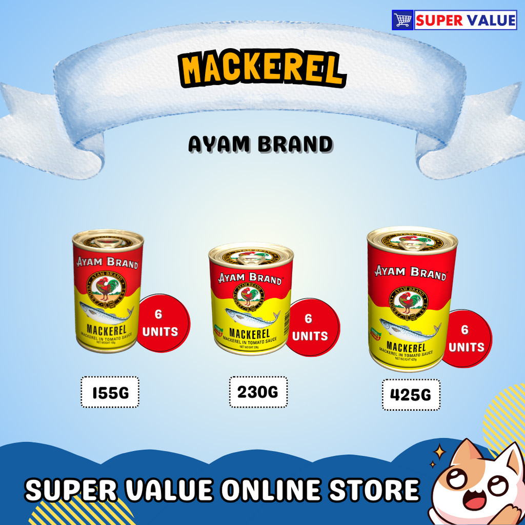 Ayam Brand Mackerel 155g/ 230g/ 425g x 6 | Shopee Malaysia