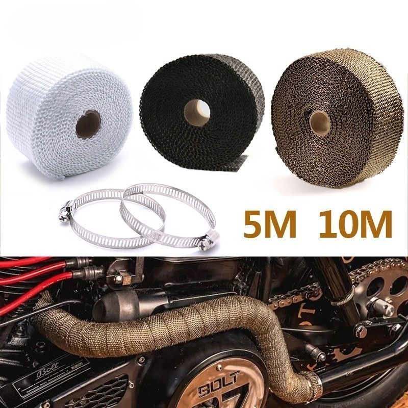 Titanium Temp Exhaust Pipe Heat Wrap Resistant Downpipe Car Motorcycle ...