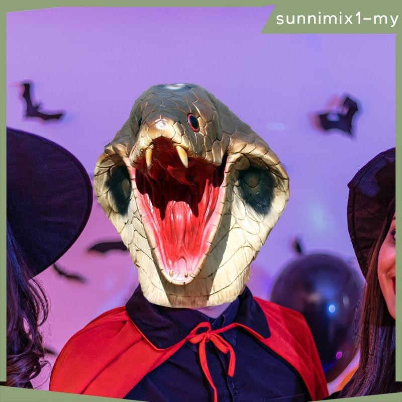 [SunnimixfaMY] Scary Snake Cosplay Prop, Full Head Cover Snake Head ...