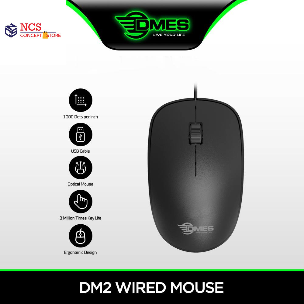 DMES DM2 Optical Wired Mouse with 1000DPI - 1 Year Warranty | Shopee ...