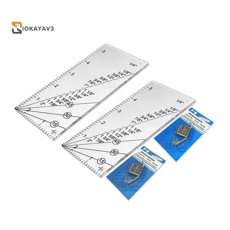 4 Pcs Seam Guide Ruler Set Include 2 Quilting Seam Guide Ruler and 2 ...