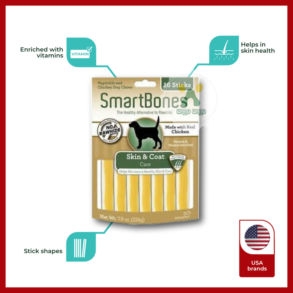 SMARTBONES Skin And Coat Sticks 16PCS | Shopee Malaysia