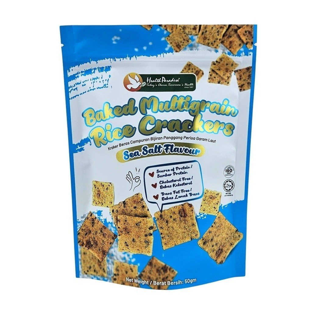 HEALTH PARADISE BAKED MULTIGRAIN RICE CRACKERS – SEA SALT FLAVOUR 50G ...