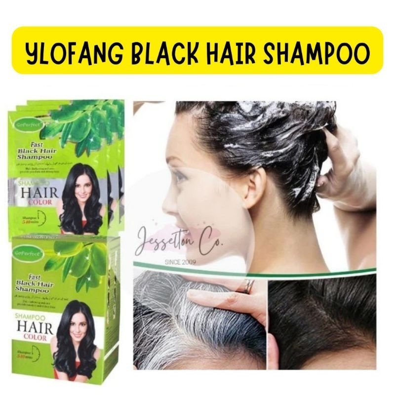 Ylofang Black Hair Shampoo (10pcs) / Pewarna Rambut / Hair Dye | Shopee ...