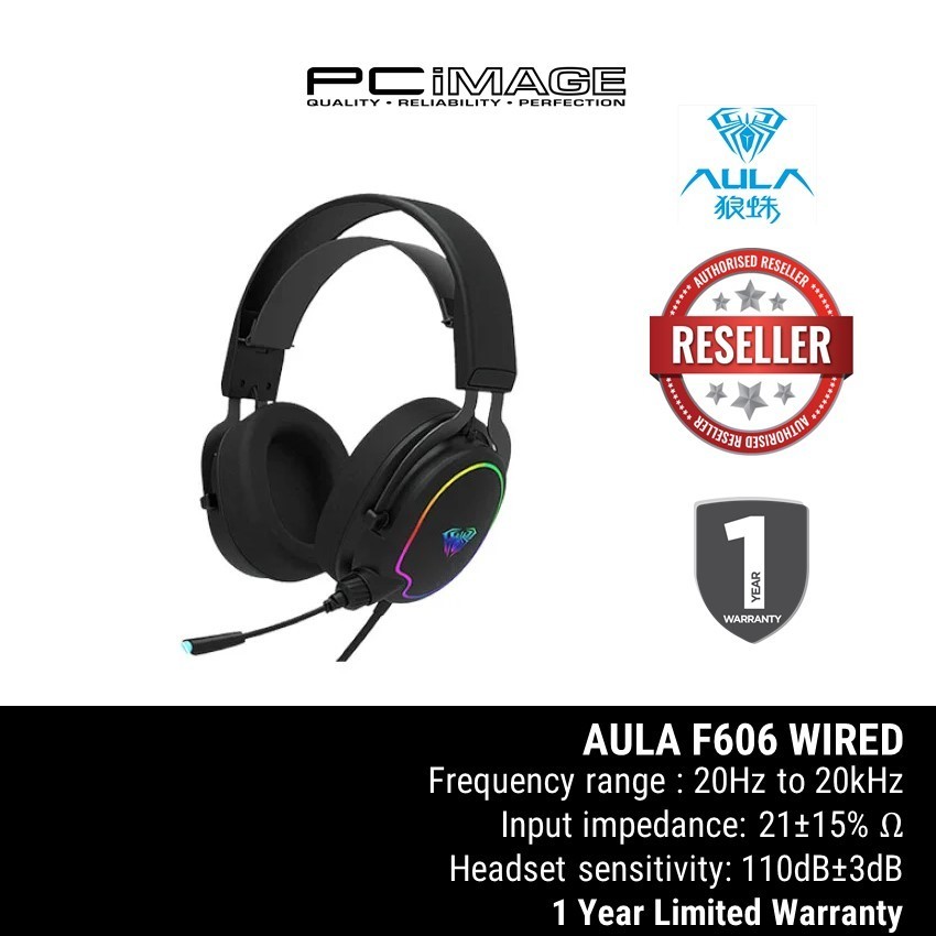 AULA F606 WIRED GAMING HEADSET WITH MICROPHONE FOR PC LAPTOP | Shopee ...