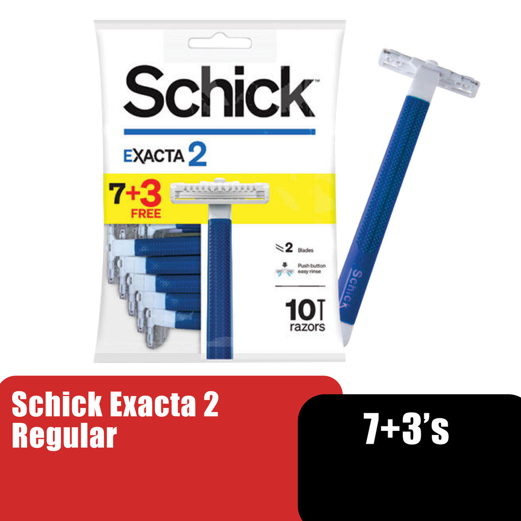 Schick Exacta 2 Blade Regular Disposable Shaving Razor 7+3's Shaver Man ...