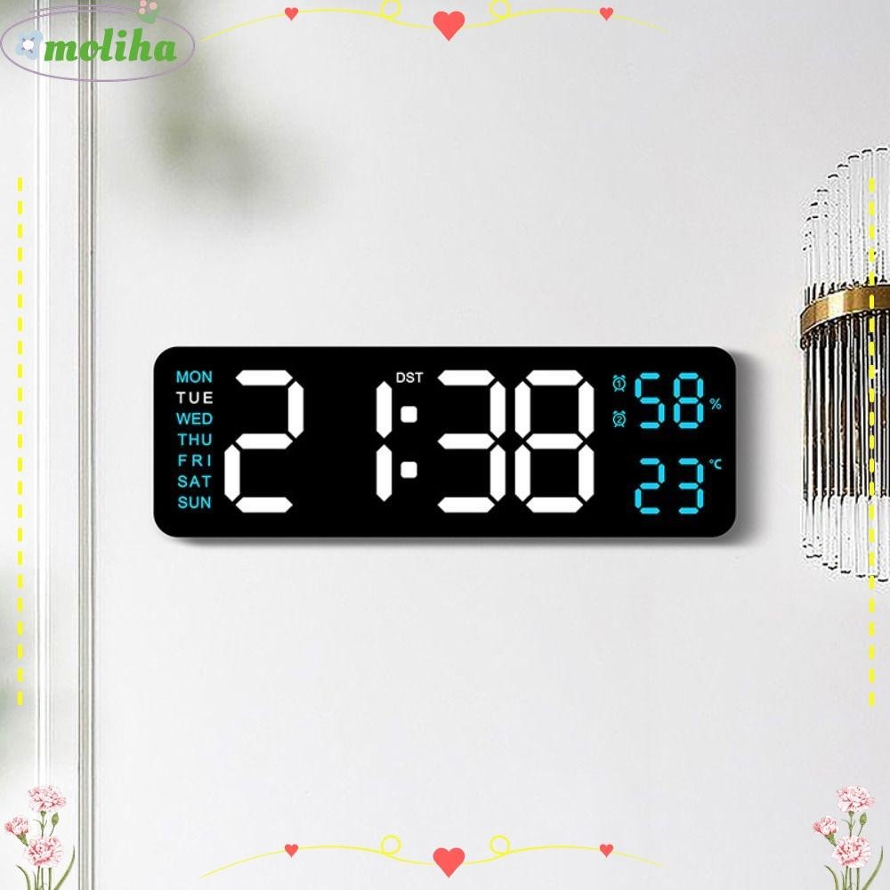 MOLIHA Digital LED Clocks, Wall-mounted Temperature Electronic Wall ...