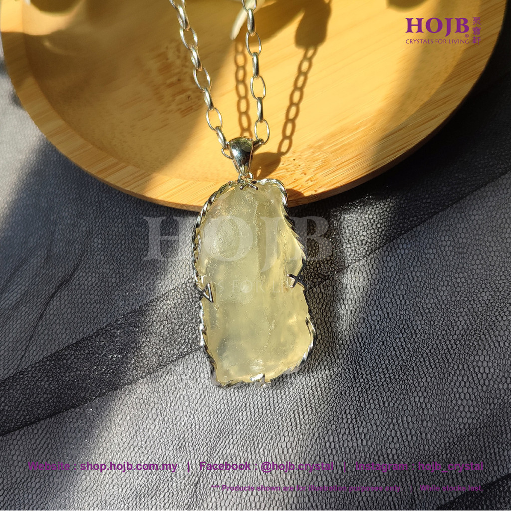 HOJB Libyan Desert Tektite Stone"Runes Magic" S925 Pendant 21x42mm(19 ...