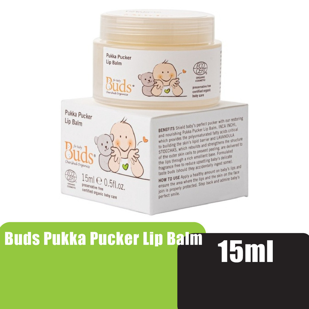 Buds Pukka Pucker Fragrance free Lip Balm 15ml - For skin barrier ...