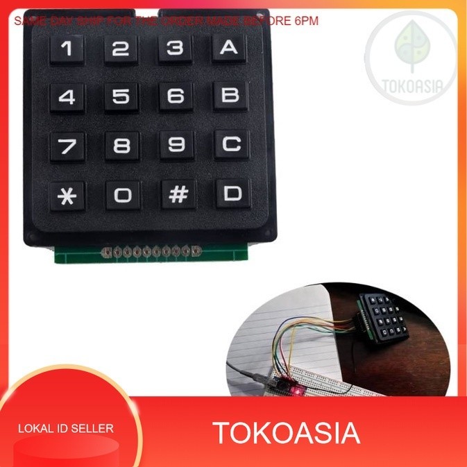 16 Keys Matrix Keypad 4x4 Membrane Keyboard Module Array Switch For