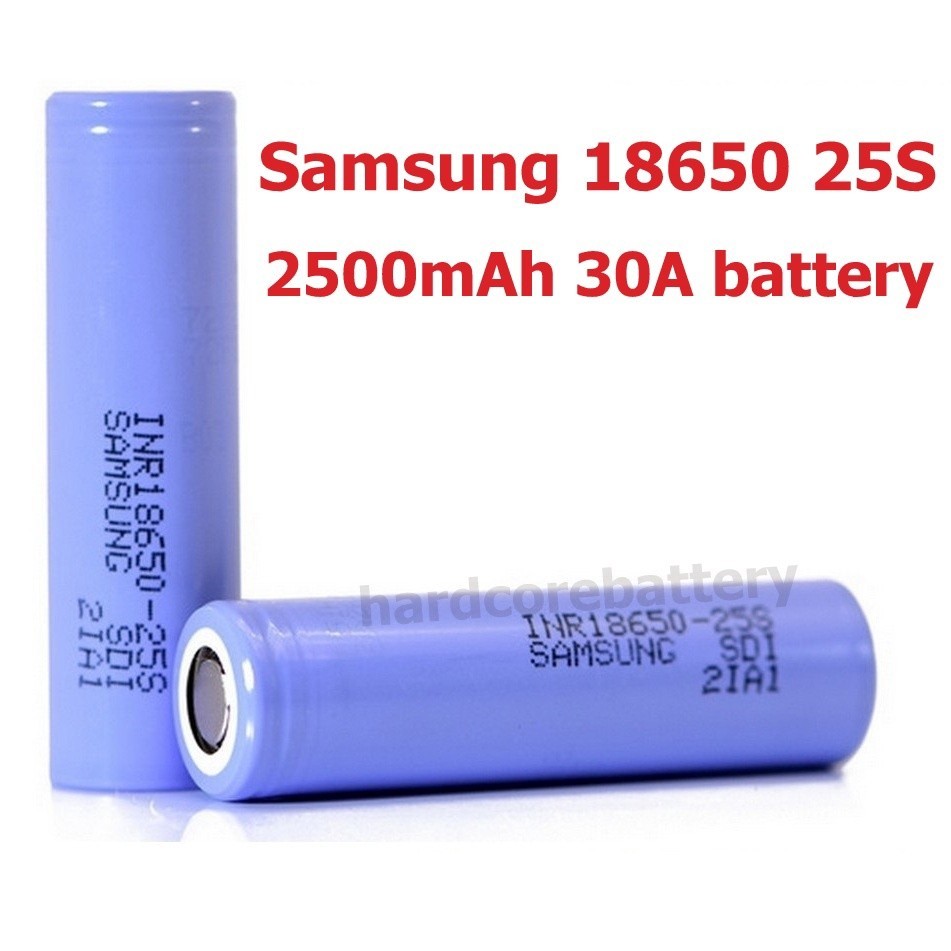 Samsung 18650 25S INR18650-25S battery 2500mAh max 30A Lithium 3.6V 3 ...