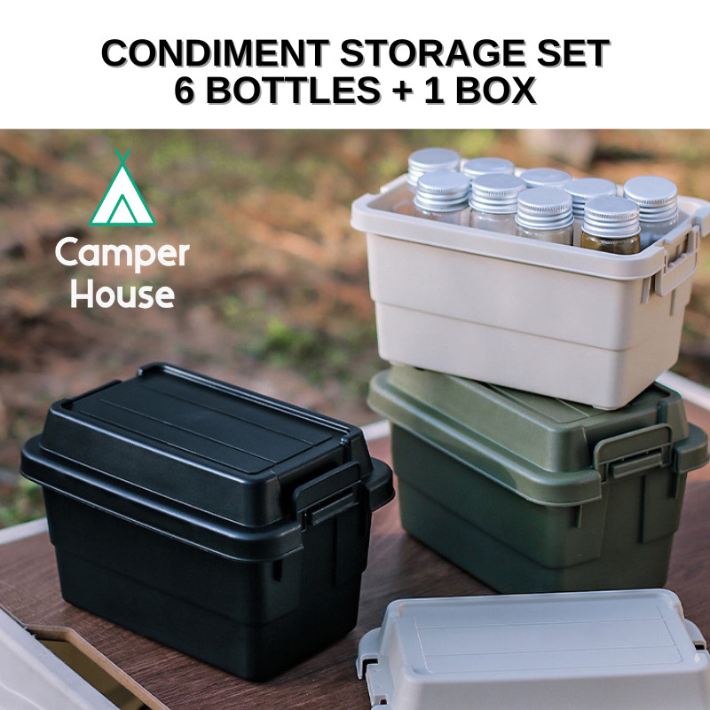 Outdoor Camping Spices Storage Jars Set With Organising Mini Box ...