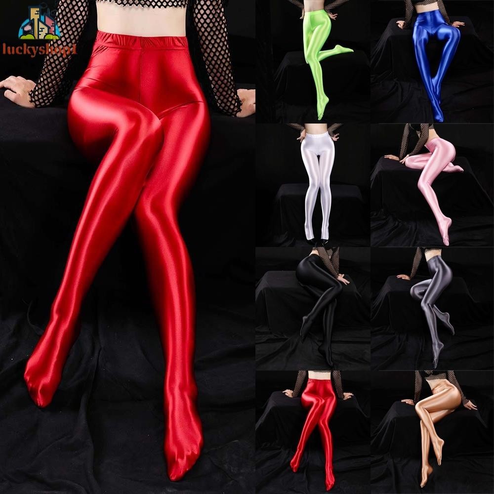 Women's Shiny Silky Pantyhose Satin Glossy Stockings Dancewear ...