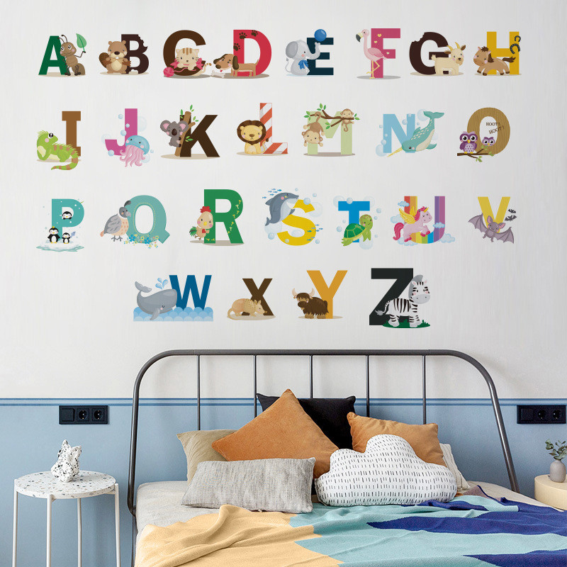 ABC wall Stickers Colorful Alphabet wall Stickers Learning ABC Wall ...