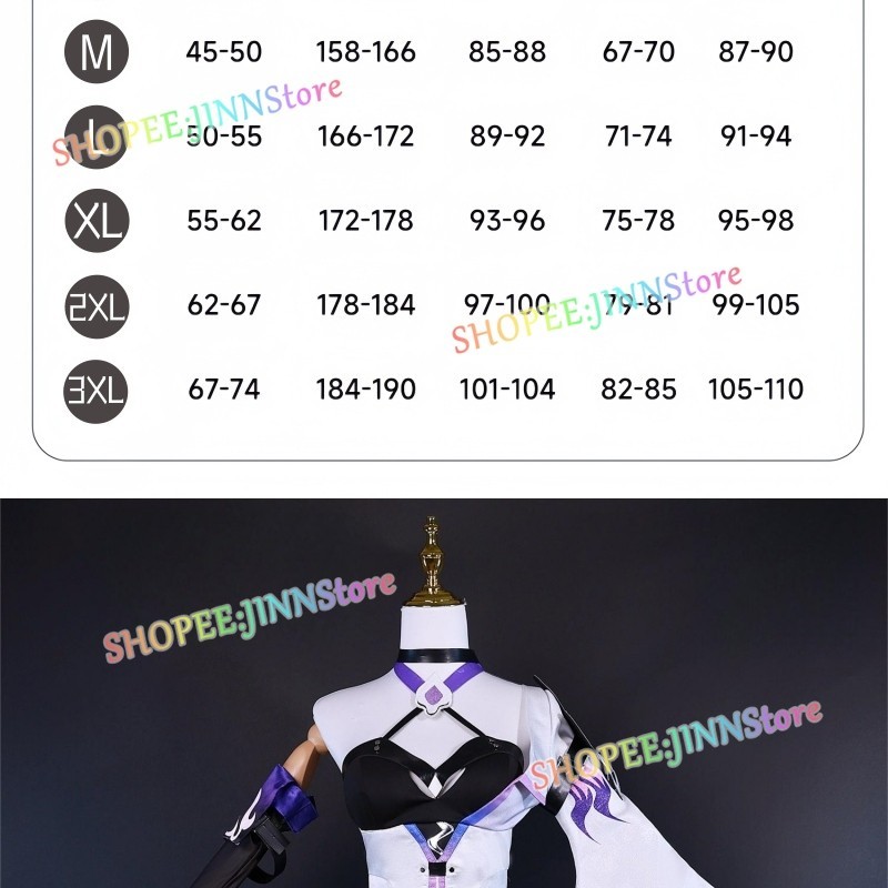 - JINN - Acheron Cos Game HONKAI STAR RAIL Cosplay Costume Acheron ...