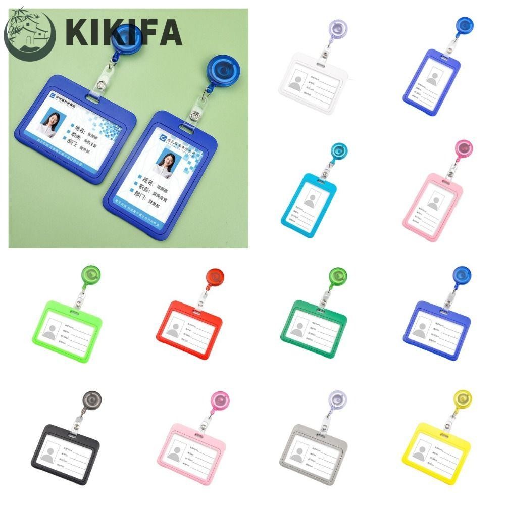 KIKIFA Card Cover Sleeve with Clip, ID Card Holder Solid Retractable ...