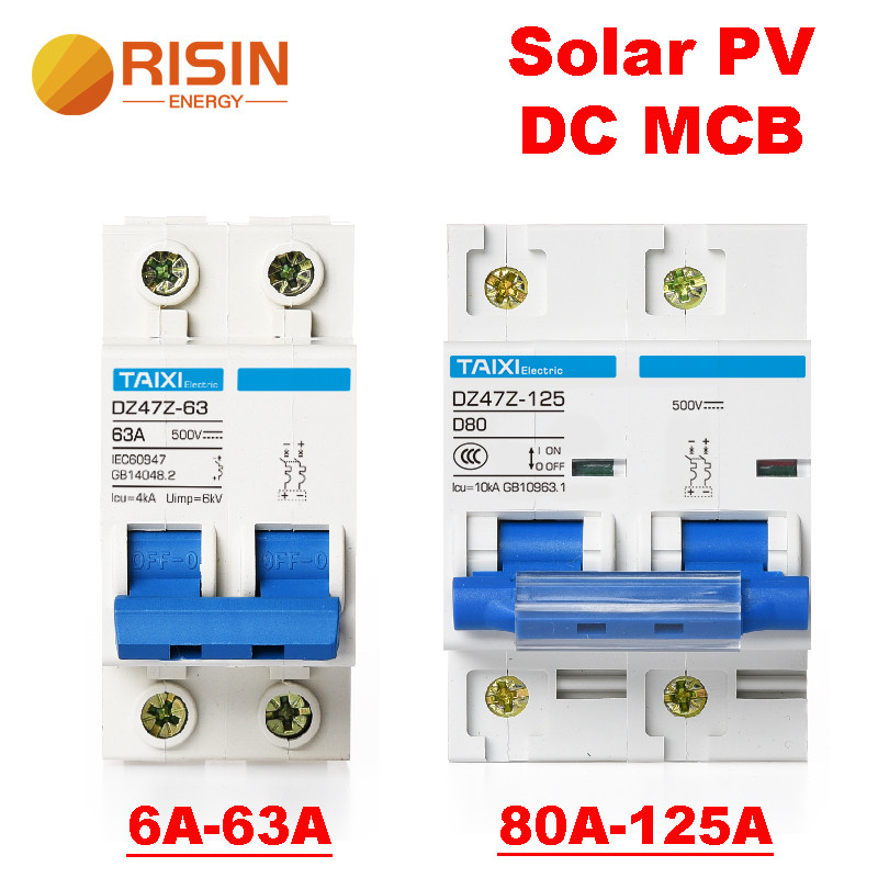 1P 2P Solar DC MCB Mini Circuit Breaker 16A 32A 63Amp For PV Solar ...