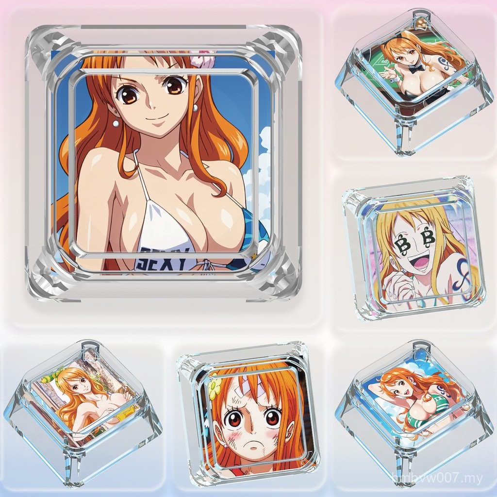 One Piece Nami Cross Mechanical Keyboard Unique Keycap Straw Hat Single One Piece Transparent ...