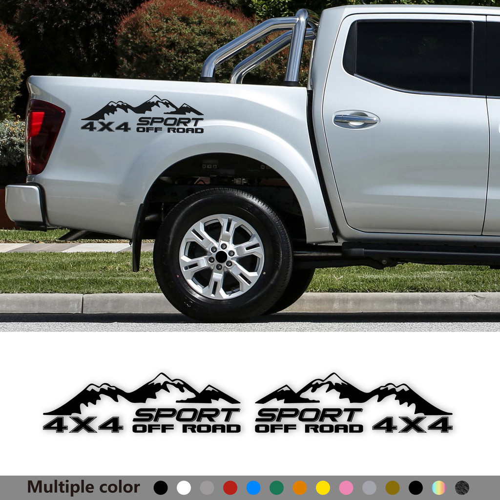 2pcs Car Side Door Stickers 4x4 Off-road Mountain Graphics Racing Sport ...