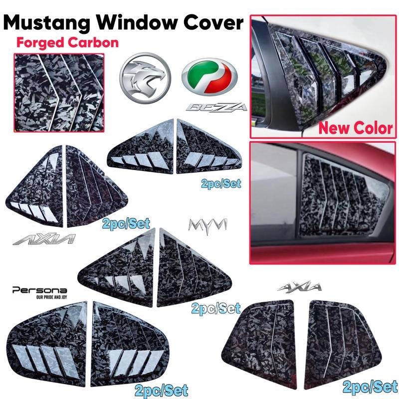 (New 2024) Forged Carbon MUSTANG Window Cover Protector 1set NO TAPE ...