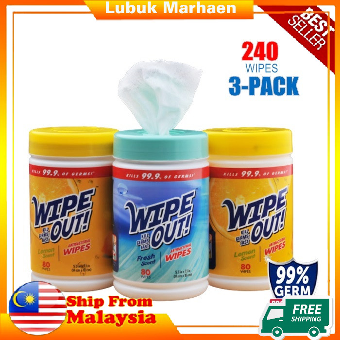 LM| WIPE OUT Wet Wipes Antiseptic Wipe Lemon & Fresh Hand Sanitizer ...
